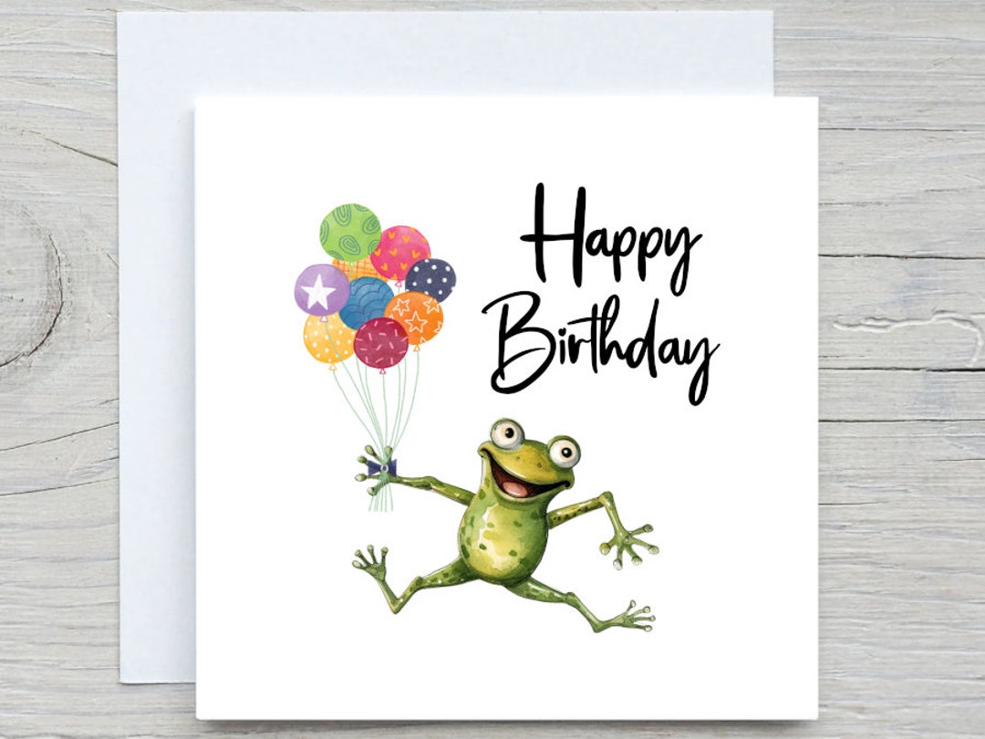 Personalised Birthday Card, Cute Birthday Card, Cute Frog Card ...