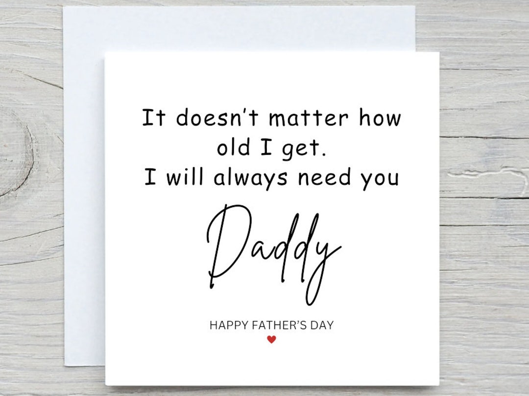 Cute Father's Day Card, I Need You Daddy, Personalised Dad Father's Day ...