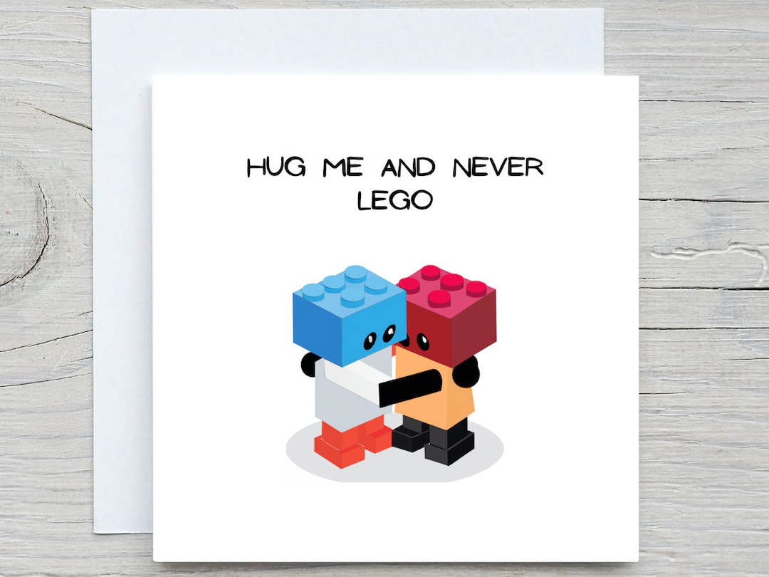 Personalised Card, Love Card, Hug Me and Never Lego, Sending Love Card ...