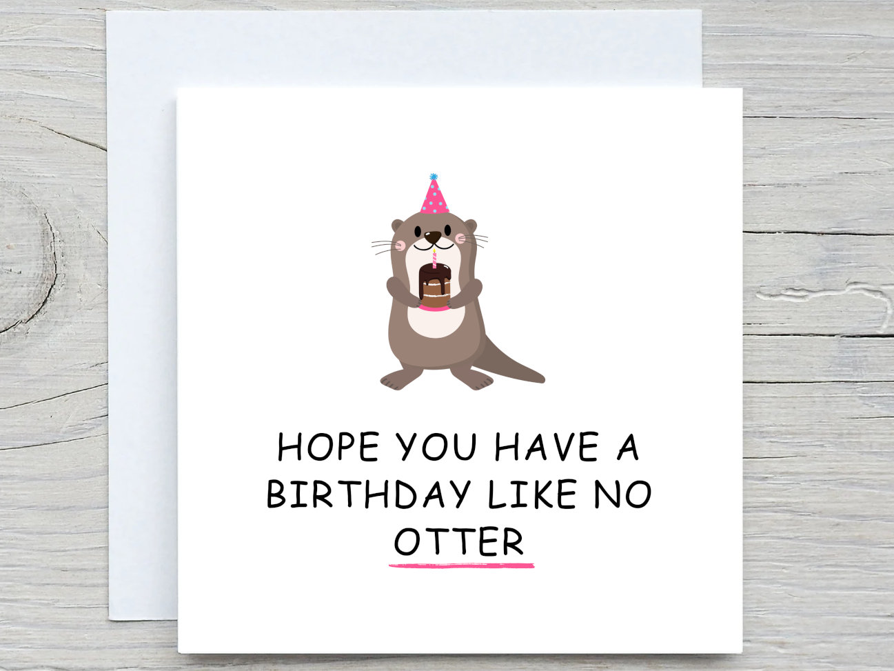 Funny Birthday Card Otter Birthday Card Cute Birthday Animal - Etsy
