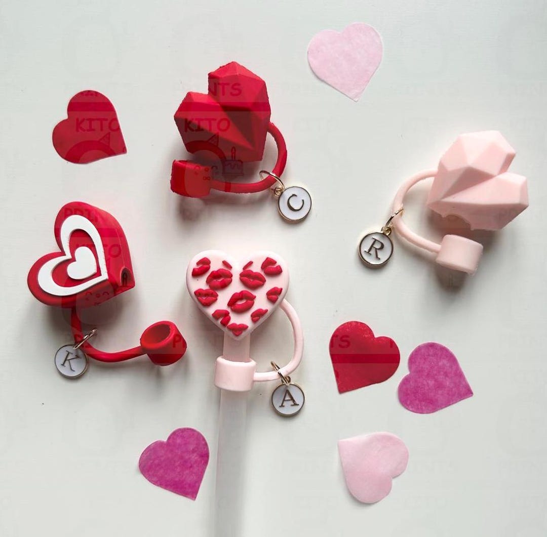 Custom Heart Stanley Straw Cover: Valentines Day Accessory - Etsy