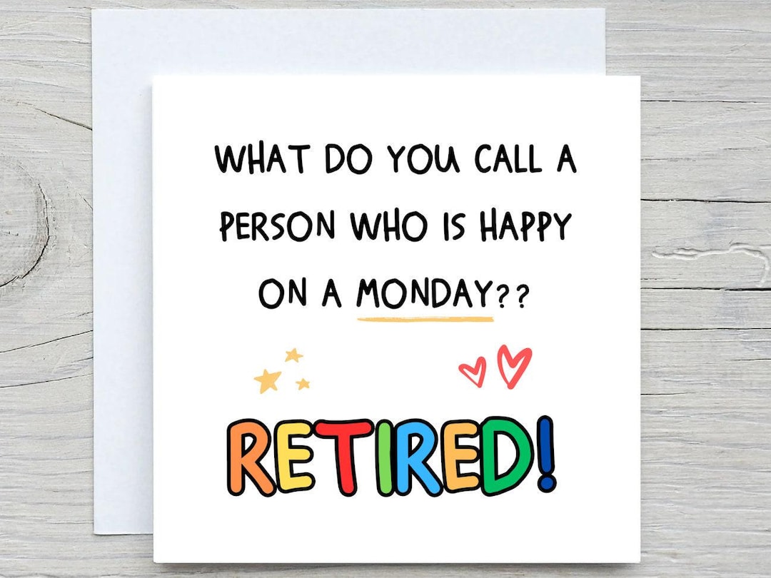 Funny Retirement Card: Happy on Monday, Personalized Congrats Card - Etsy