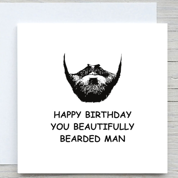 Beard Birthday Card - Etsy