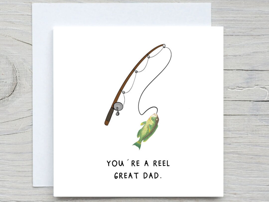 Fishing Father's Day Card, Fish Card for Dad, Personalised Dad Father's ...