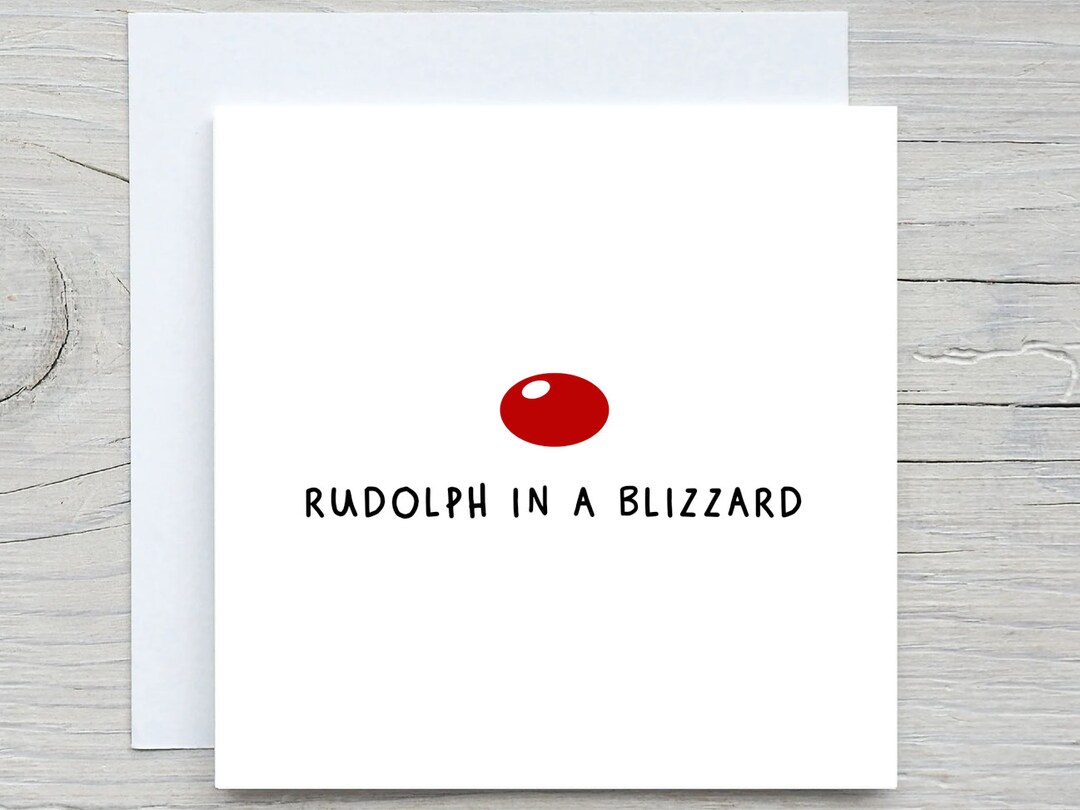 Rudolph in a Blizzard Card, Funny Christmas Card, Personalised ...