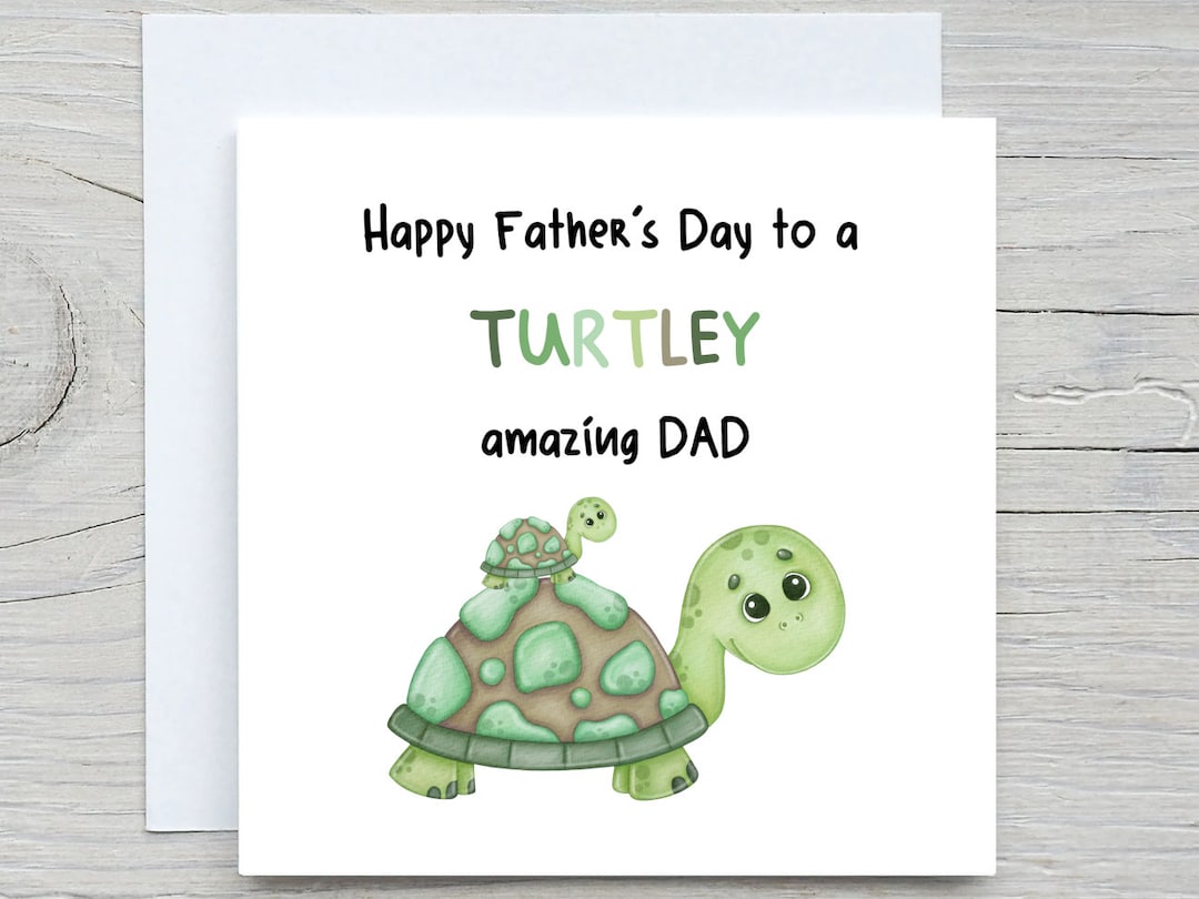 Funny Father's Day Card, Turtley Amazing Dad, Personalised Dad Father's ...