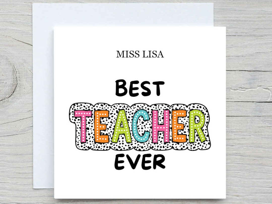 Best Teacher Card, Teacher Card, Amazing Teacher Card, School Card ...
