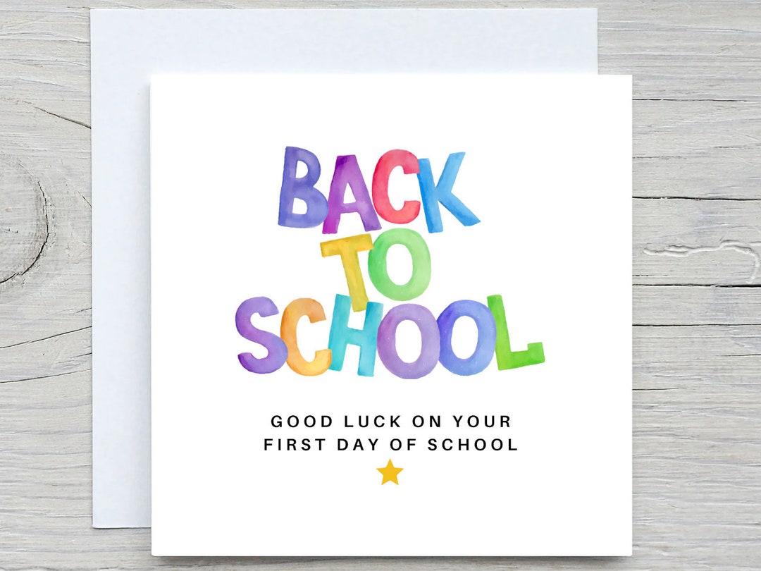 Personalised Back to School Card, New School Good Luck, Back to School ...