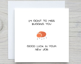 New Job Card Good Luck Card Miss Bugging You - Etsy