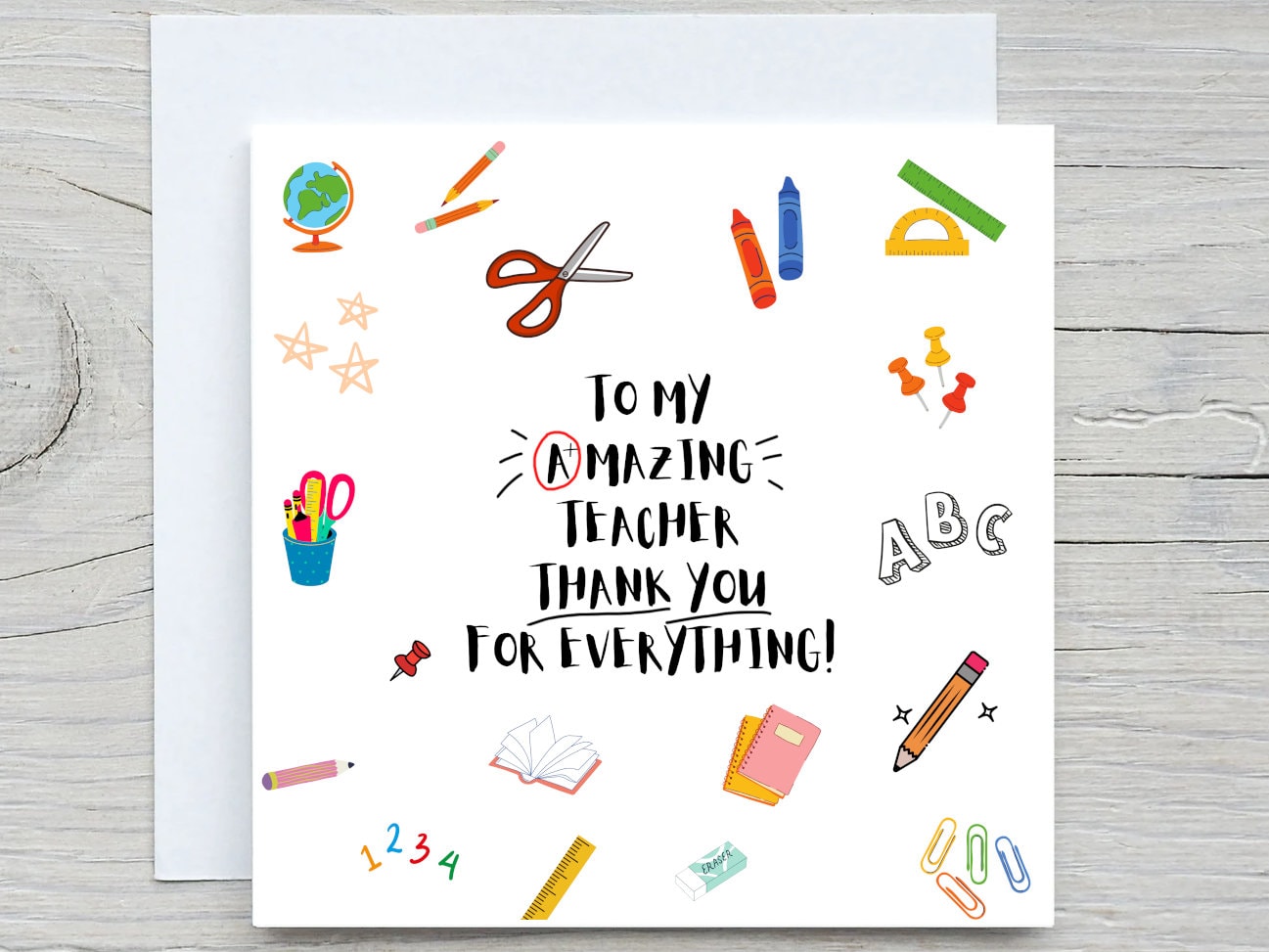 Thank You Teacher Card, Teacher Card, Amazing Teacher Card, School Card ...