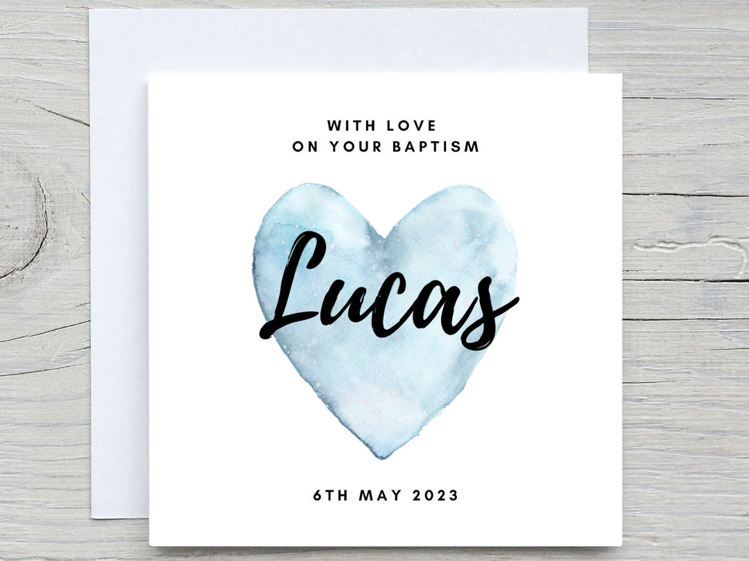 Boy Baptism Card Personalised Baptism Card for Son - Etsy