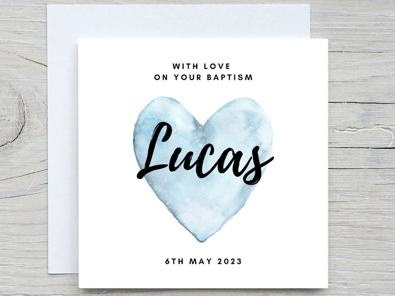 Boy Baptism Card Personalised Baptism Card for Son - Etsy