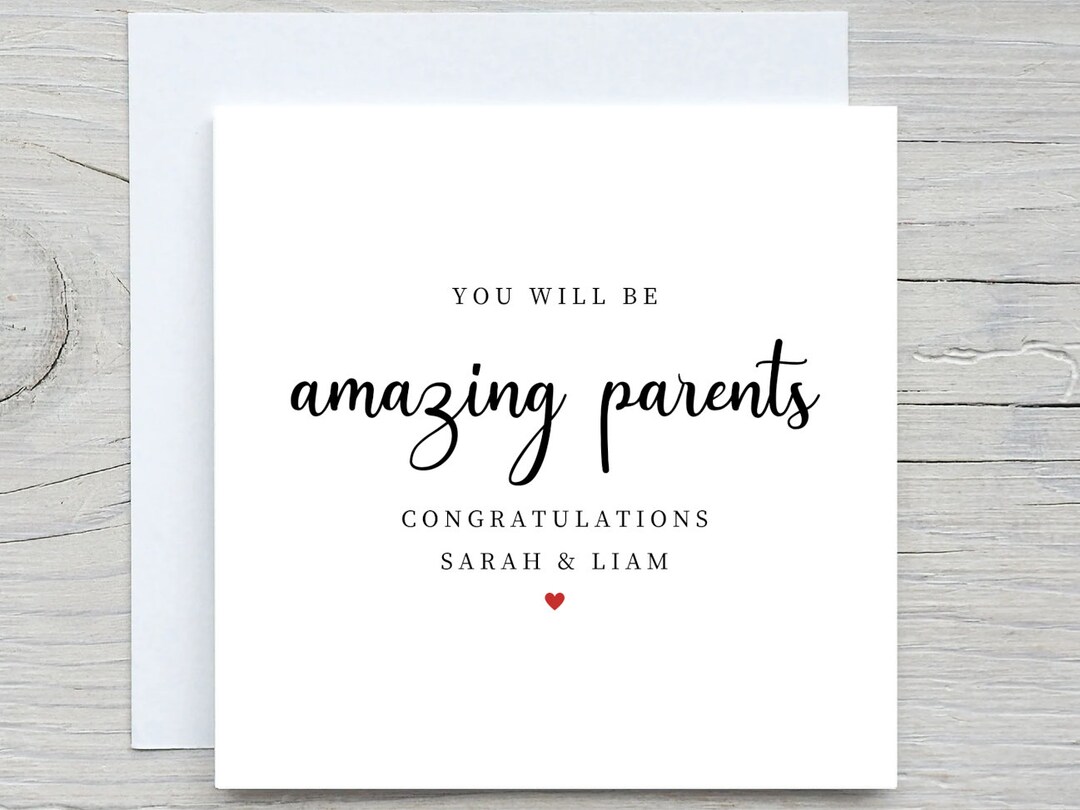 New Baby Congratulations Card, Personalized, New Baby Wishes Card, You ...