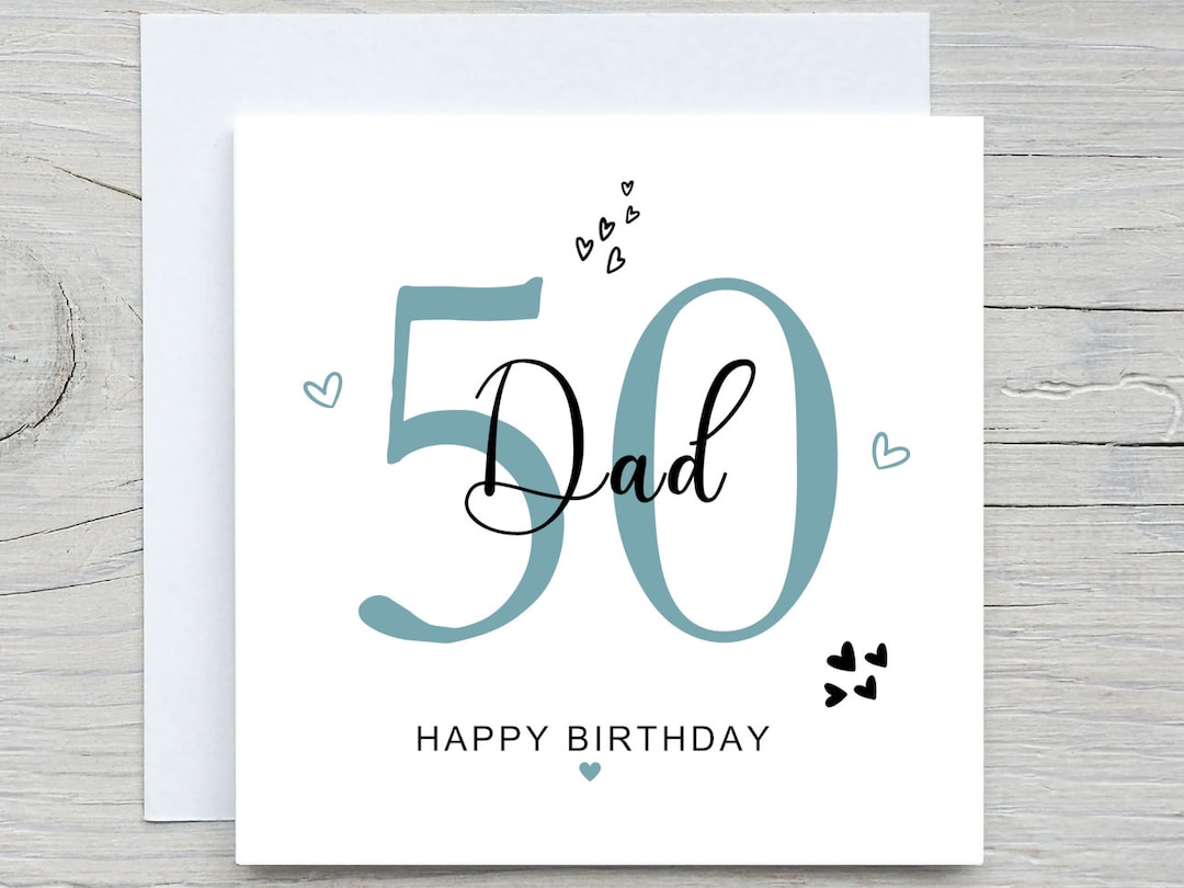 Personalised Birthday Card, Dads 50th Birthday Card, for Dad Birthday ...