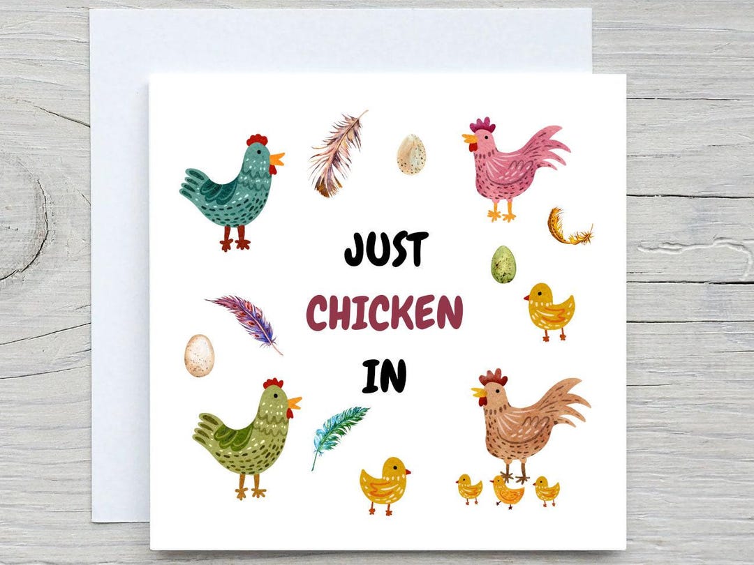 Just Checking in Chicken Greeting Card - Etsy