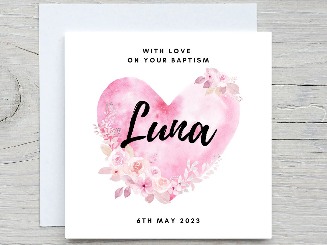 Girl Baptism Card Personalised Baptism Card for Daughter - Etsy