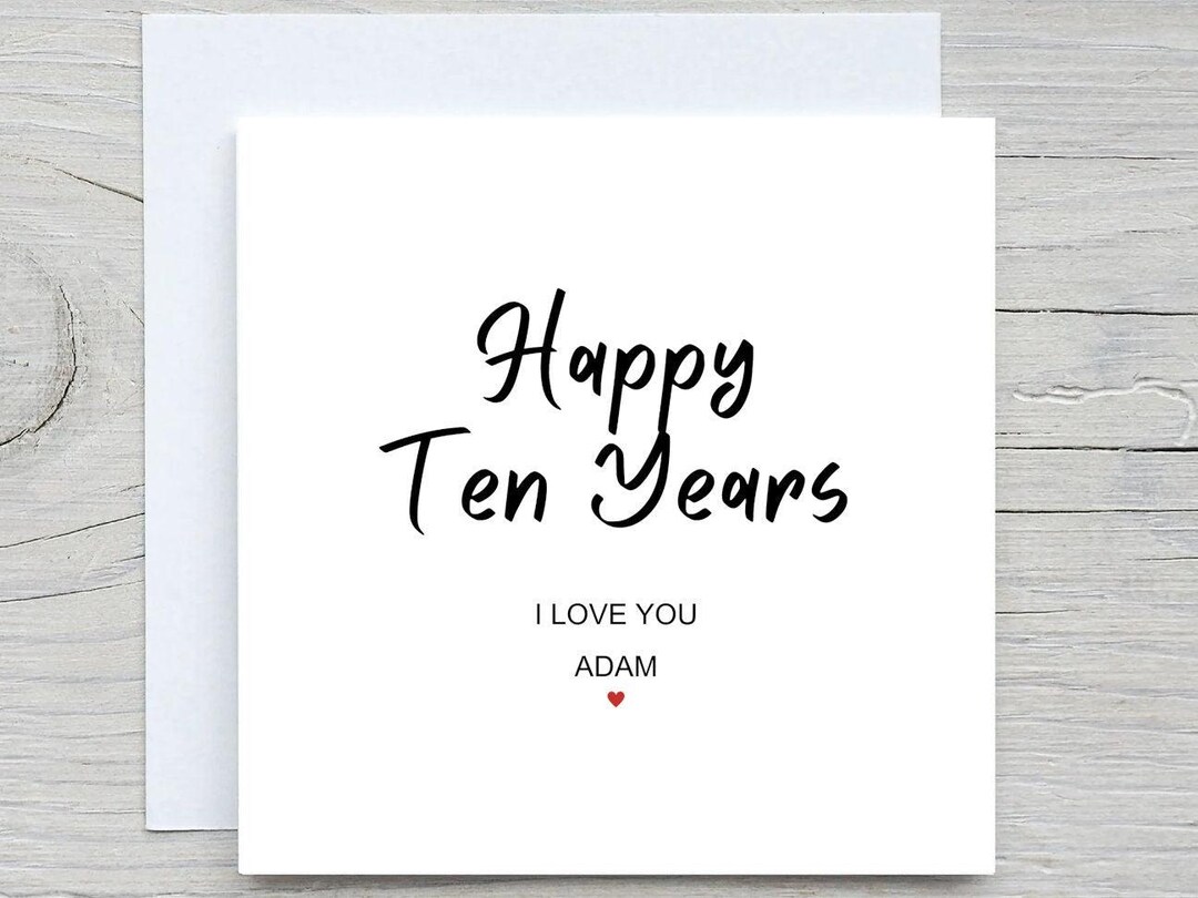 Personalized 10th Anniversary Card: Happy Ten Years - Etsy