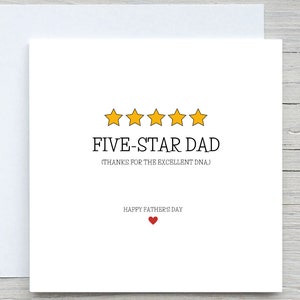 Fathers Day Card, to Daddy Card, 5 Star Dad Card, Excellent Dna Card - Etsy