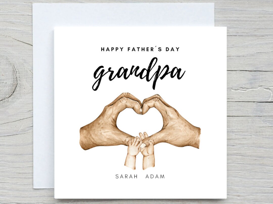 Personalised Grandad Card, Grandchild Hand Card, Grandfather Card ...