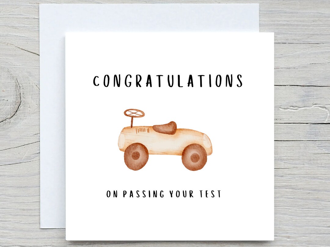 Congratulations Card, Congrats, Personalised Card, Driving Test Card ...