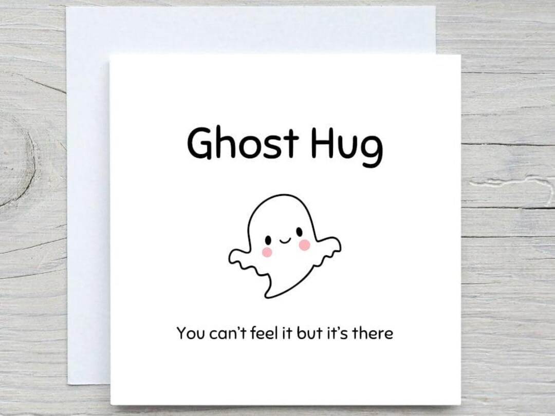 Halloween Ghost Hug Card - Personalized Greeting Card - Etsy