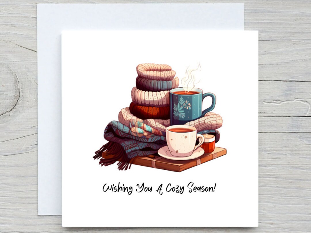 Happy Fall Card, Happy Autumn Card , Personalised Cards, Hot Cocoa ...