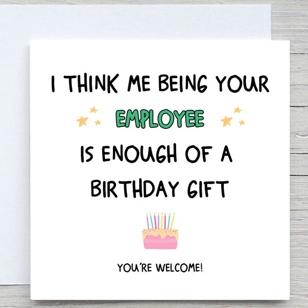 Funny Employee Birthday Card - Etsy