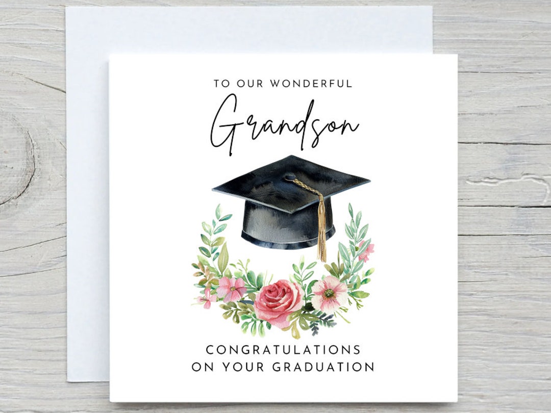 Grandson Graduation Card, Personalised Graduation Card, Congratulation ...