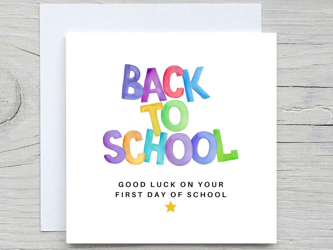 Personalised Back to School Card, New School Good Luck, Back to School ...