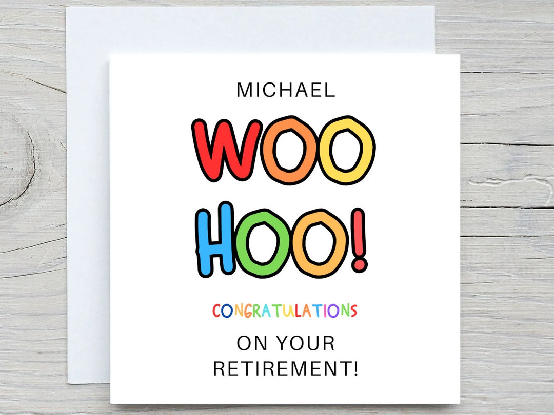 Congratulations Card, Congrats on Retirement Card, WOO HOO CARD ...