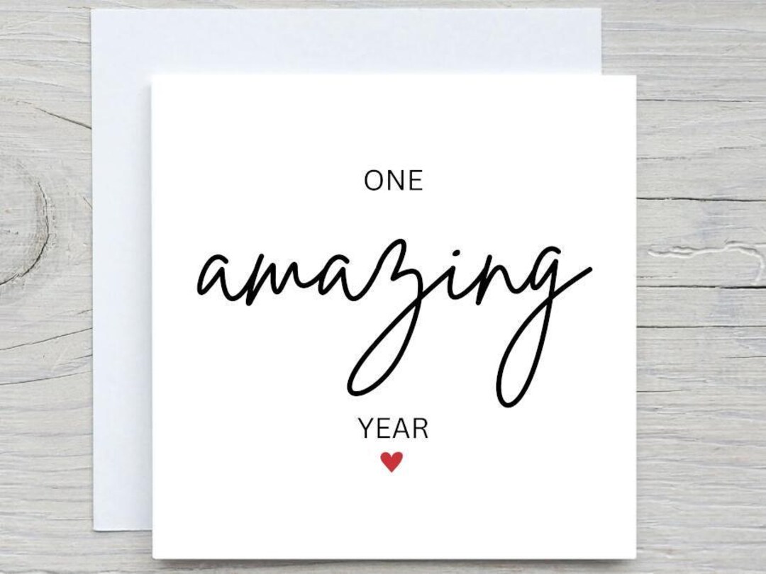 Personalized First Anniversary Card, One Amazing Year - Etsy
