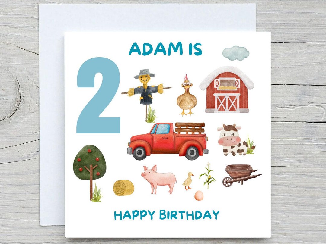 Personalized Farm Animals Birthday Card - Etsy