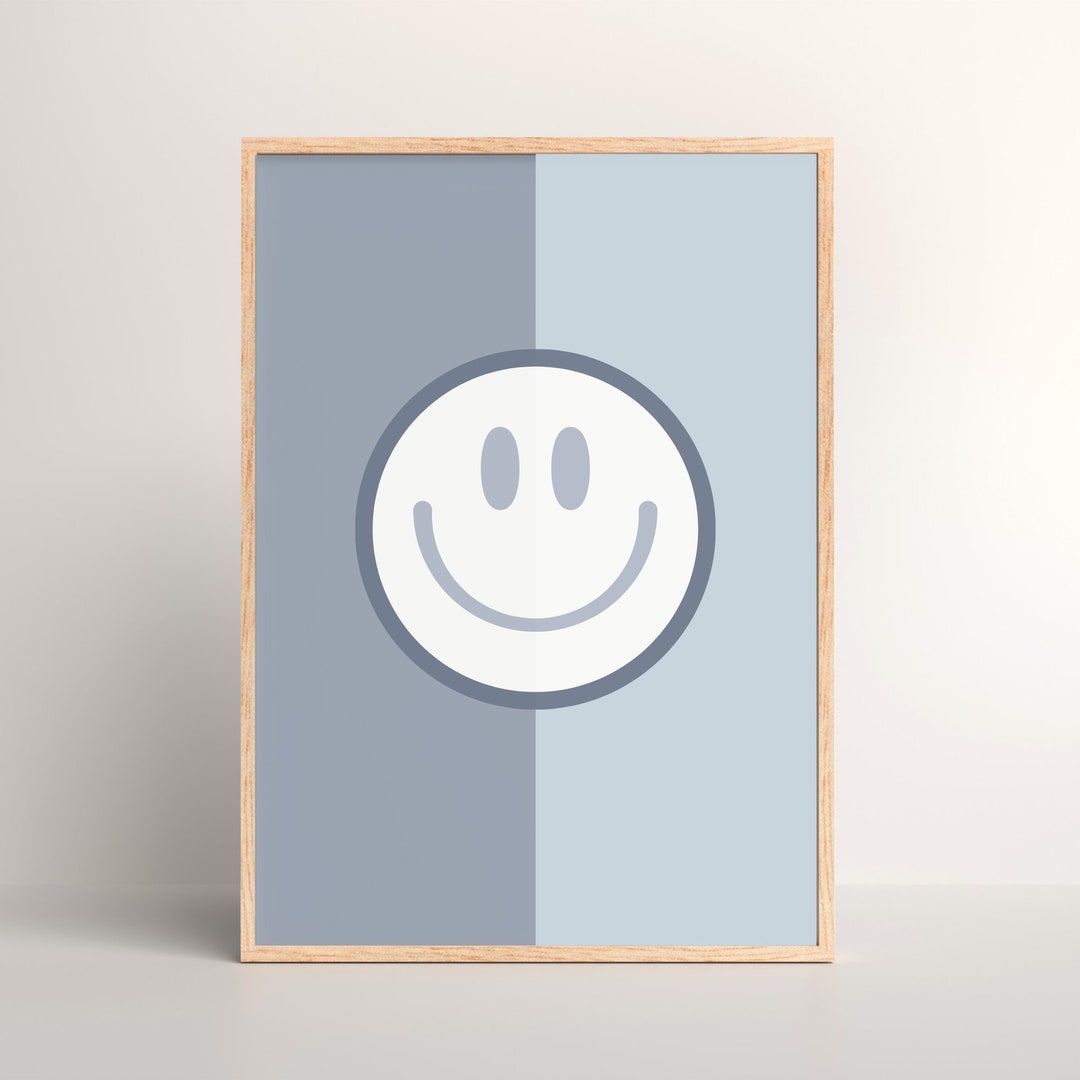 SMILEY Peace Sign Downloadable Print, Retro Kids Room, Boho Kids Room ...