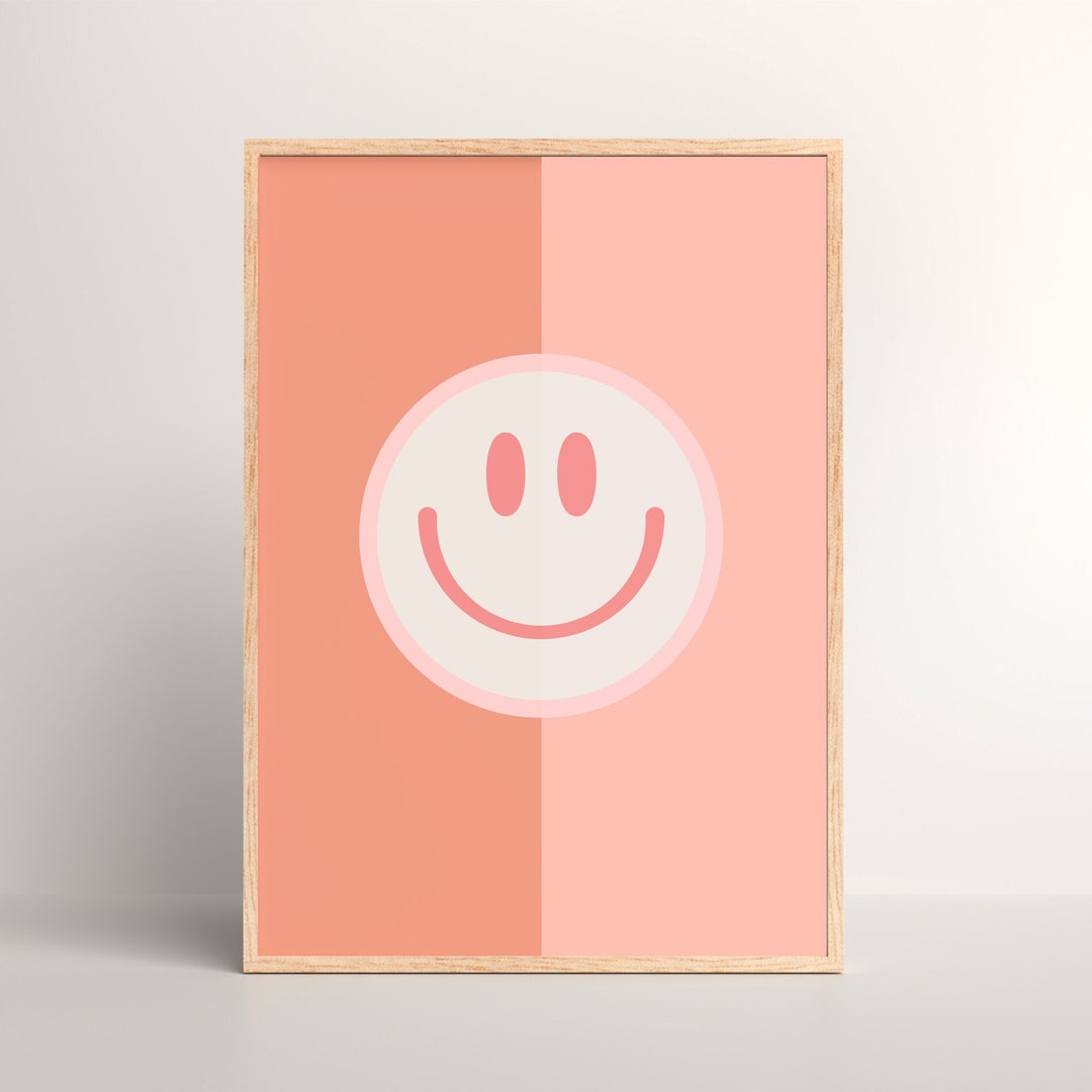 SMILEY Peace Sign Downloadable Print, Retro Kids Room, Boho Kids Room ...