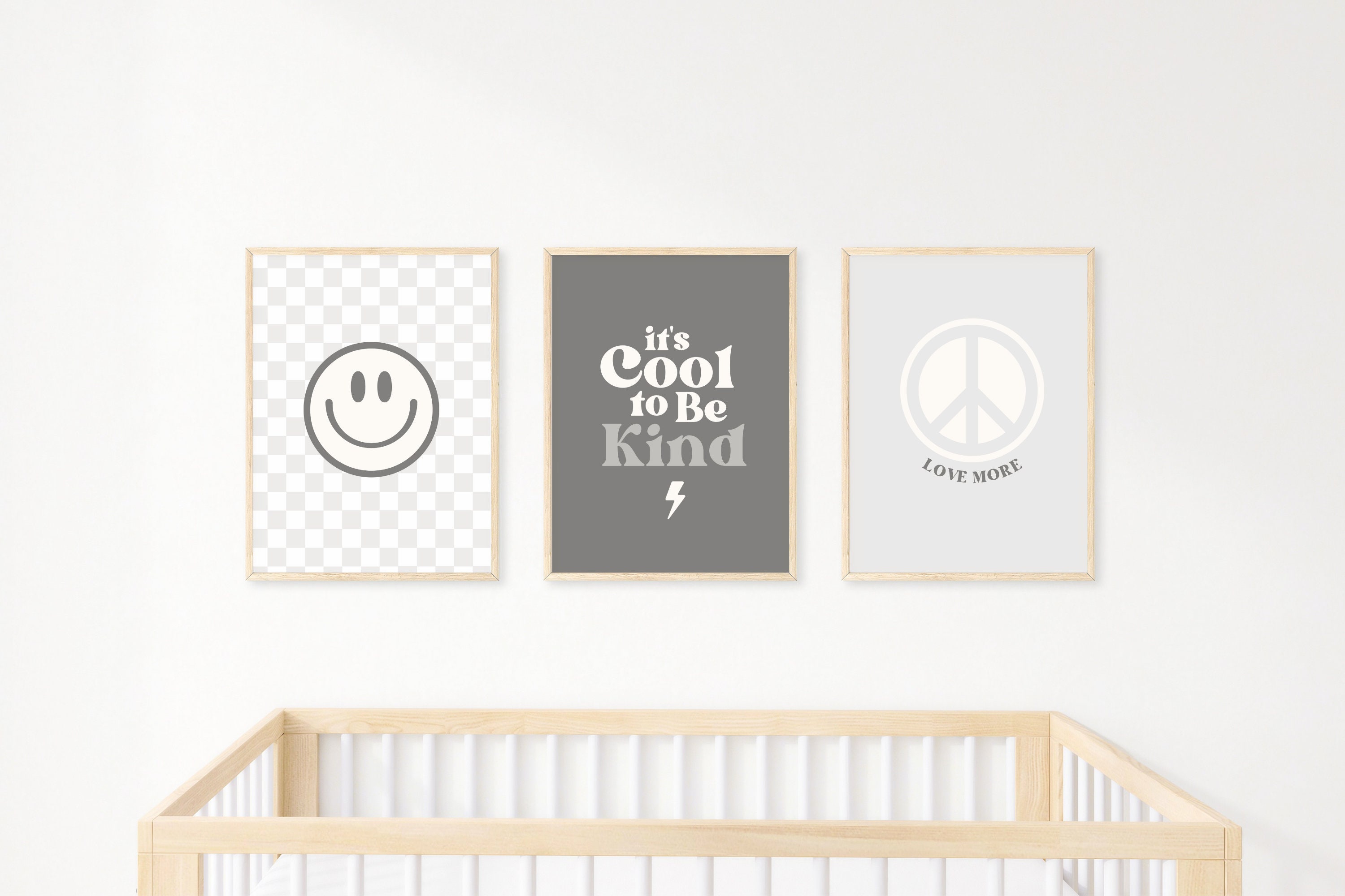SMILEY FACE CHECKERED Peace Sign Be Kind Downloadable Print, Kids Wall ...