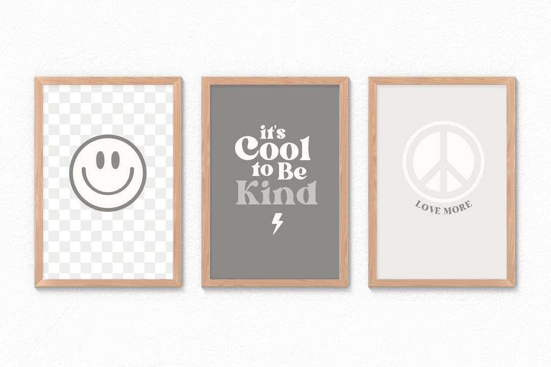 SMILEY FACE CHECKERED Peace Sign Be Kind Downloadable Print - Etsy