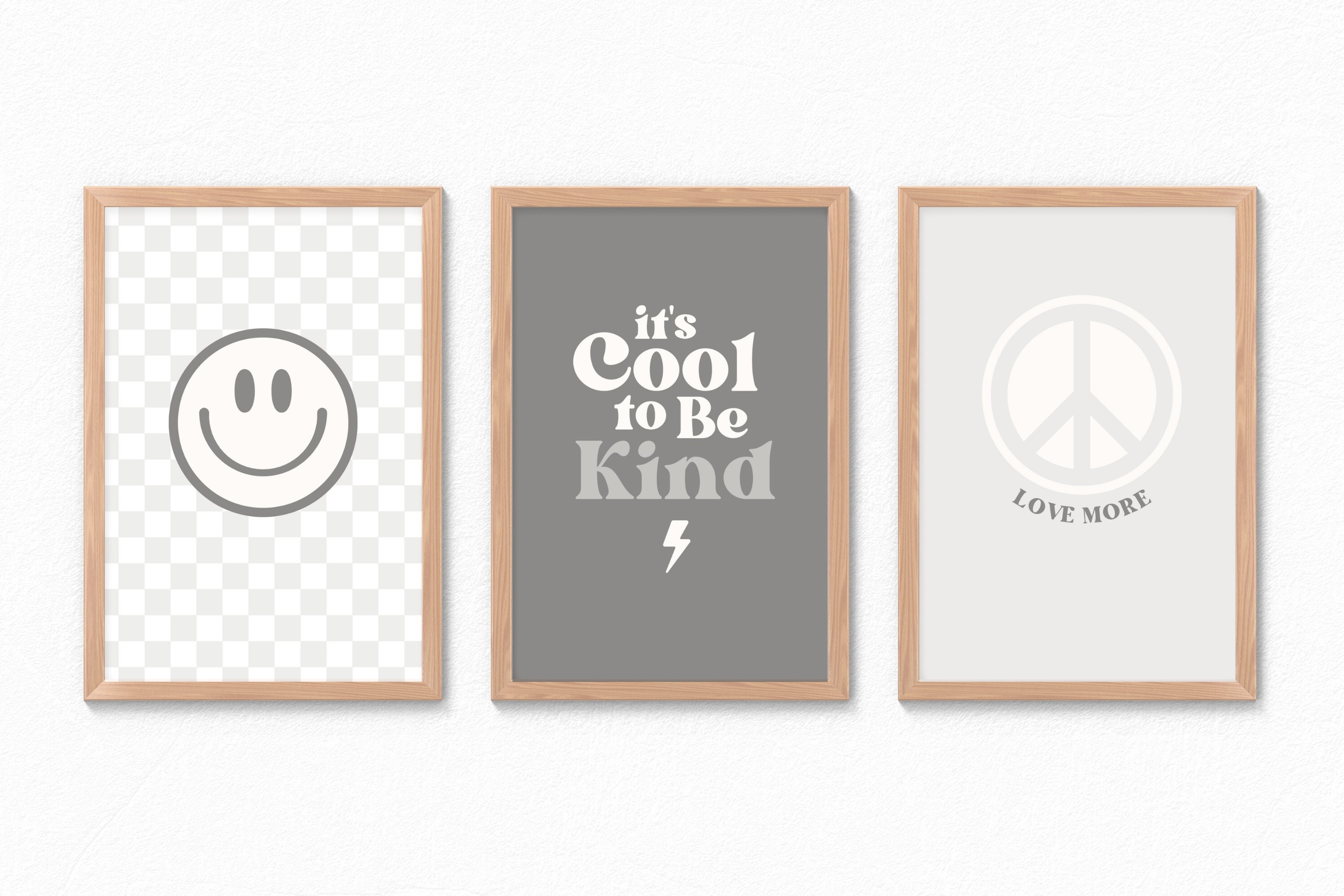 SMILEY FACE CHECKERED Peace Sign Be Kind Downloadable Print, Kids Wall ...