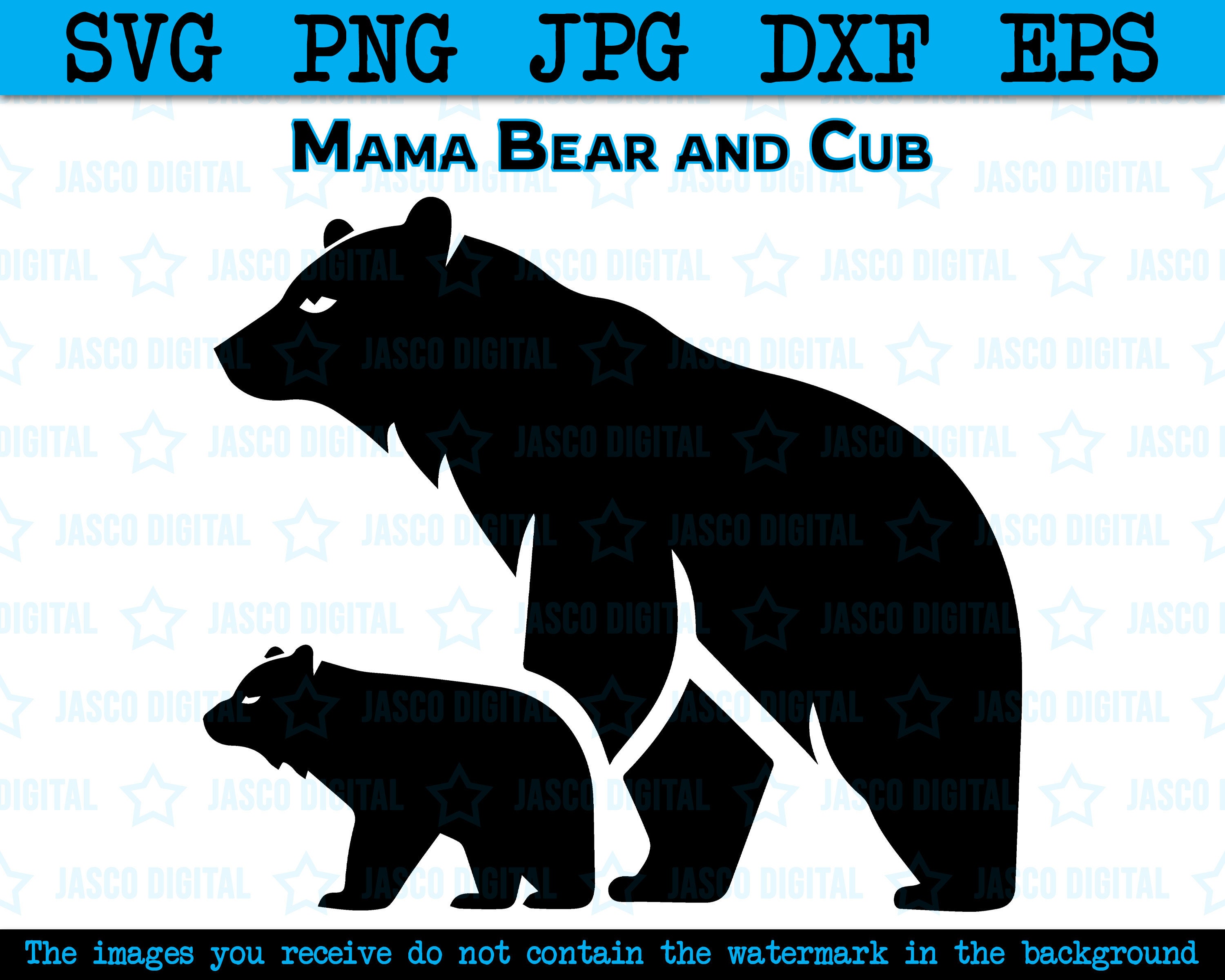 Mama Bear Svg Png Eps Files, Bear Family Cricut, 2 Cubs Svg, Bear Mama ...