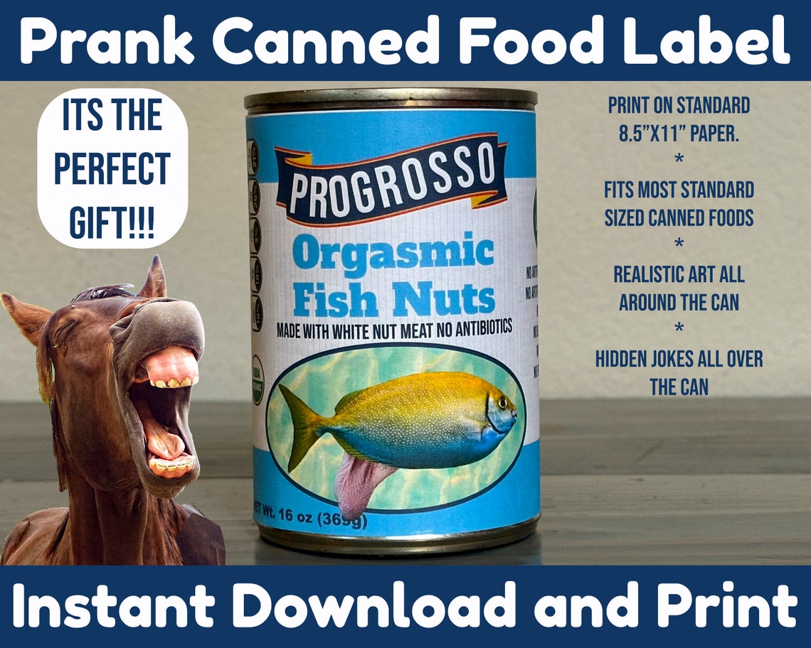 Prank Canned Food Label, Prank Gift, Office Prank, Gag Gift, April ...