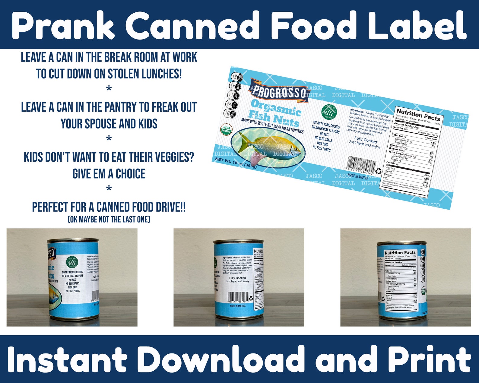 Prank Canned Food Label, Prank Gift, Office Prank, Gag Gift, April ...