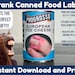 Prank Canned Food Label, Prank Gift, Office Prank, Gag Gift, April ...