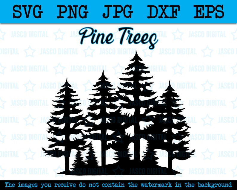 Forest Silhouette Svg, Pine Tree Svg, Tree Line Silhouette, Evergreen ...