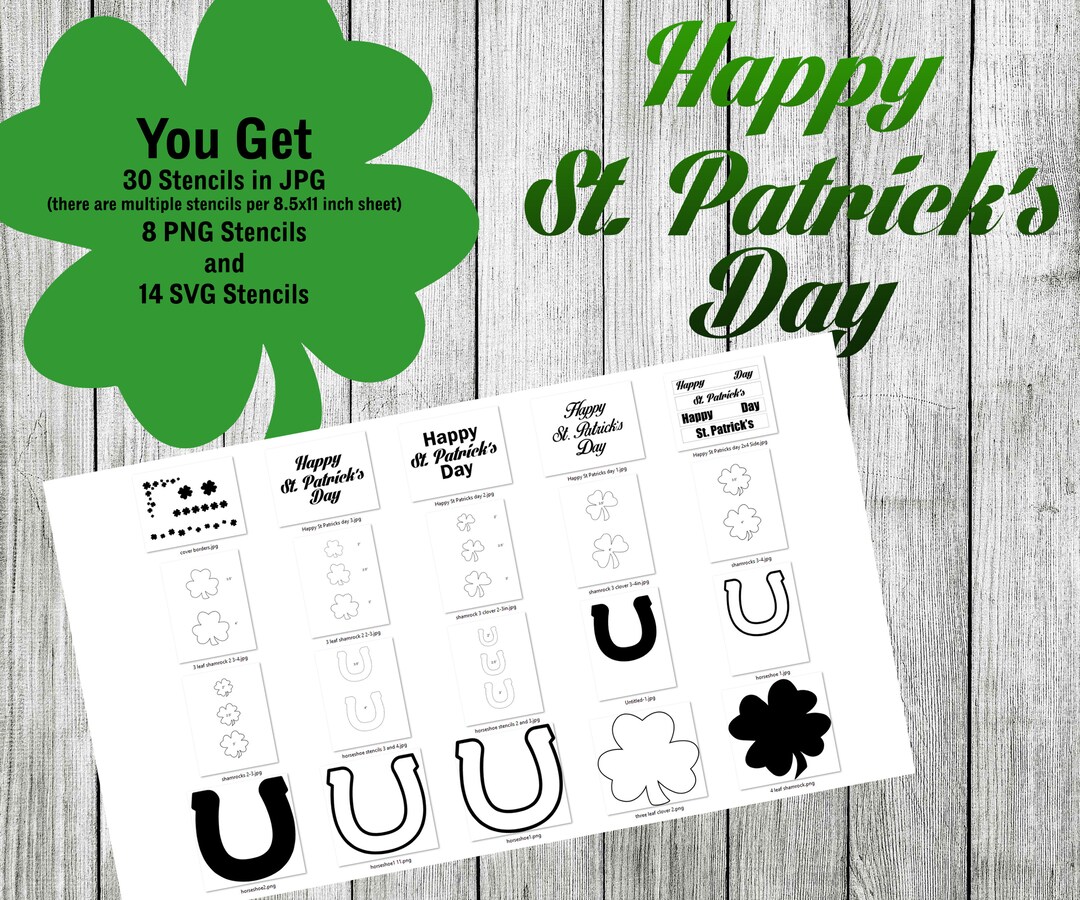 St. Patrick Day SVG. PNG. JPG. Stencil Cut File Cricut, Silhouette ...