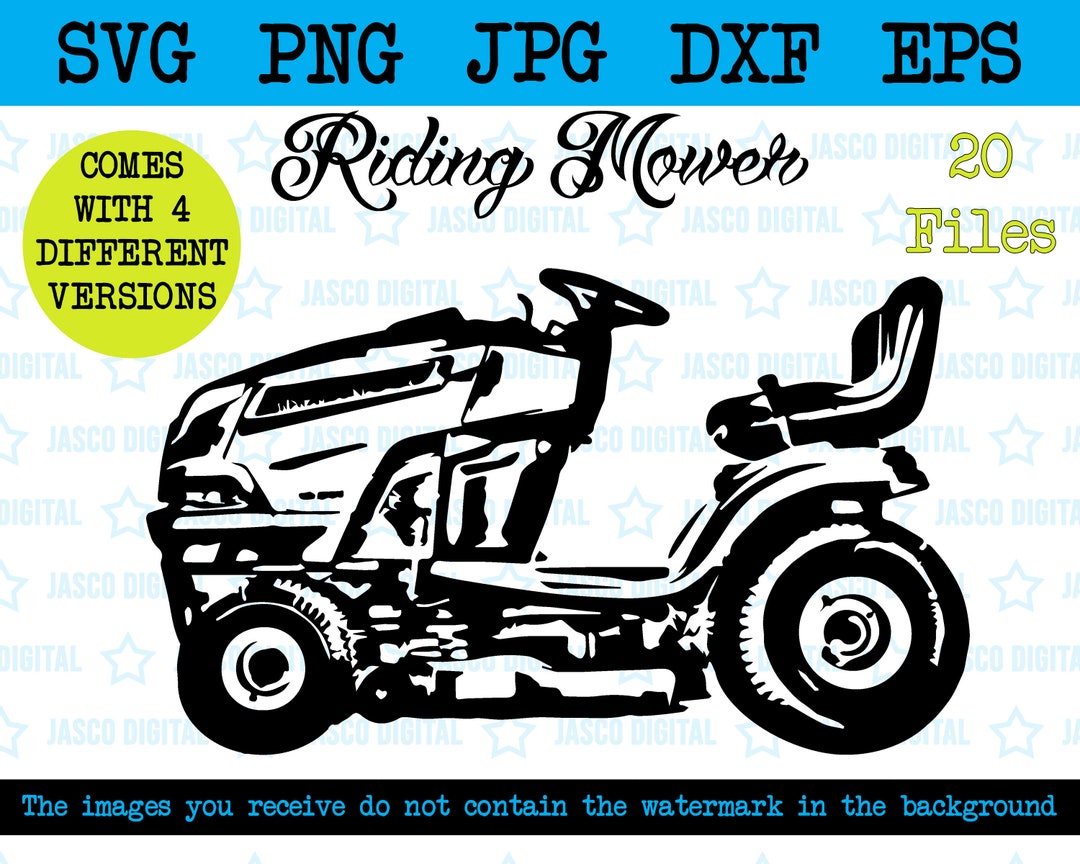 Riding Lawnmower SVG Png Dxf Eps Jpg, Landscape Business Tools ...