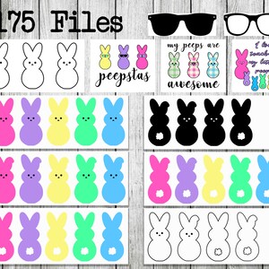 Easter Bunny Peeps SVG PNG DXF Jpg Eps Cricut Cut File Silhouette ...