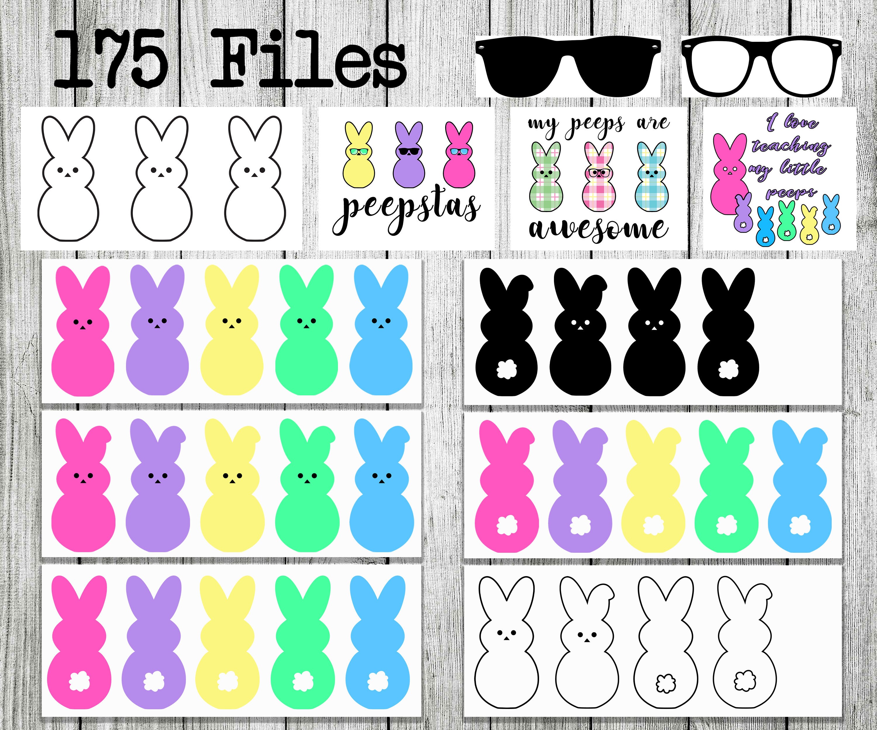 Easter Bunny Peeps SVG PNG DXF Jpg Eps Cricut Cut File Silhouette ...