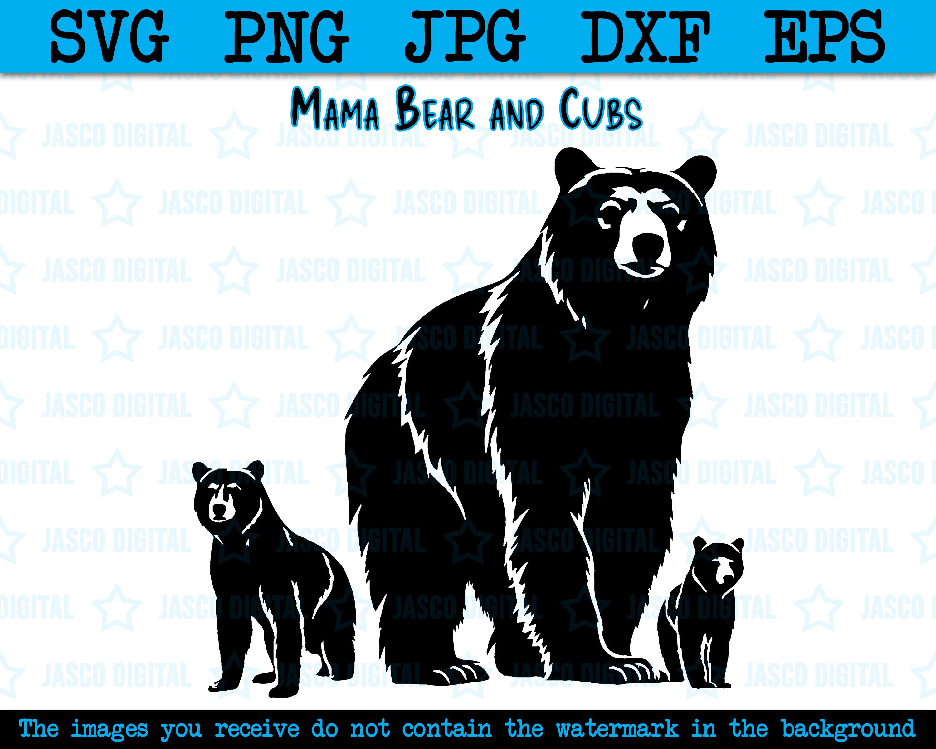 Mama Bear Svg Png Eps, Bear Family Cricut, 2 Cubs Svg, Bear Mama Svg ...