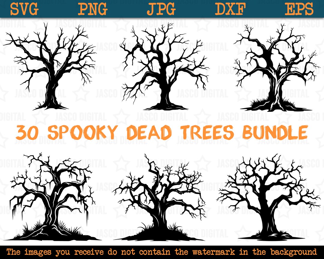 Dead Trees Bundle SVG, Spooky Tree Silhouette, Halloween Tree Svg, Dead ...