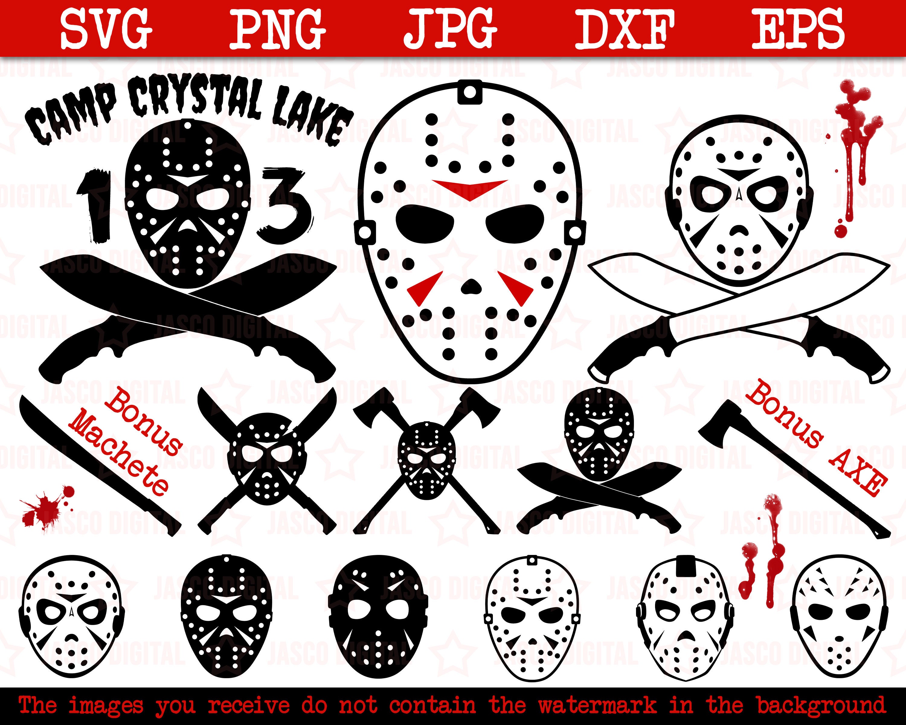 Hockey Mask Svg, Halloween SVG Bundle, Horror Character SVG, Jason SVG ...