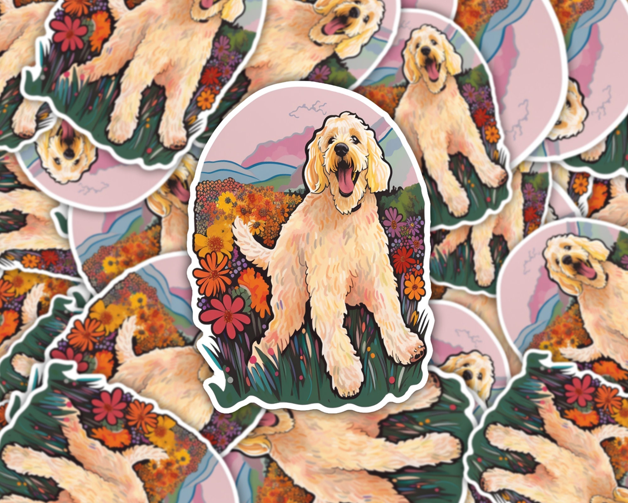 Golden Doodle Decal for Laptops and Water Bottles Vinyl Decal - Etsy